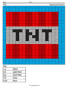 Minecraft Multiplication and Division - Coloring Squared