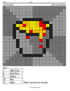 Minecraft Color by Number - Coloring Squared