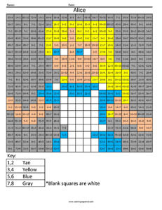Disney Princess Multiplication and Division - Coloring Squared