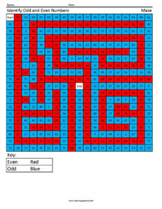 2G32 Odd and Even Maze second grade math - Coloring Squared