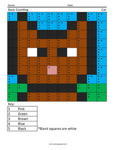 Cat- Color by Counting - Coloring Squared