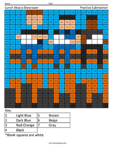 Holiday Addition and Subtraction - Coloring Squared