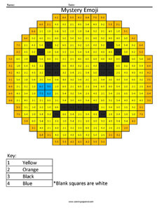 Emoji Math Coloring Pages