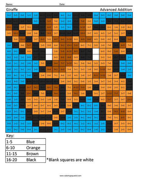 Addition Coloring - Coloring Squared