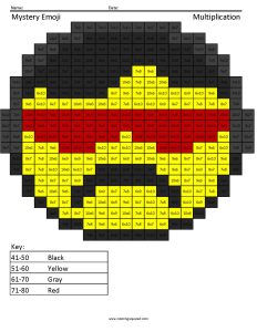 Disrespect Emoji Multiplication Page - Coloring Squared