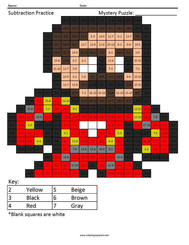 Pokemon Multiplication and Division - Coloring Squared