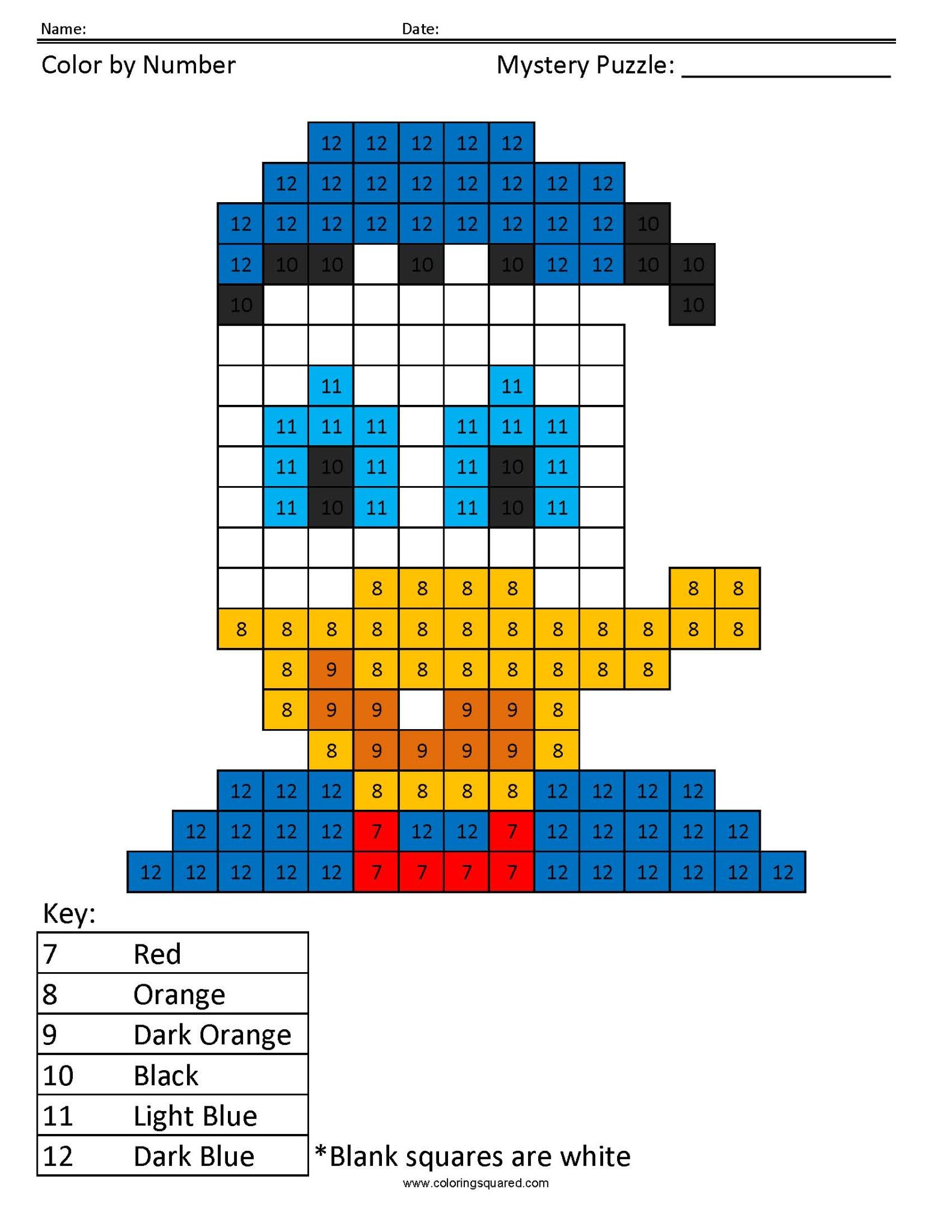 Disney Color by Number - Coloring Squared